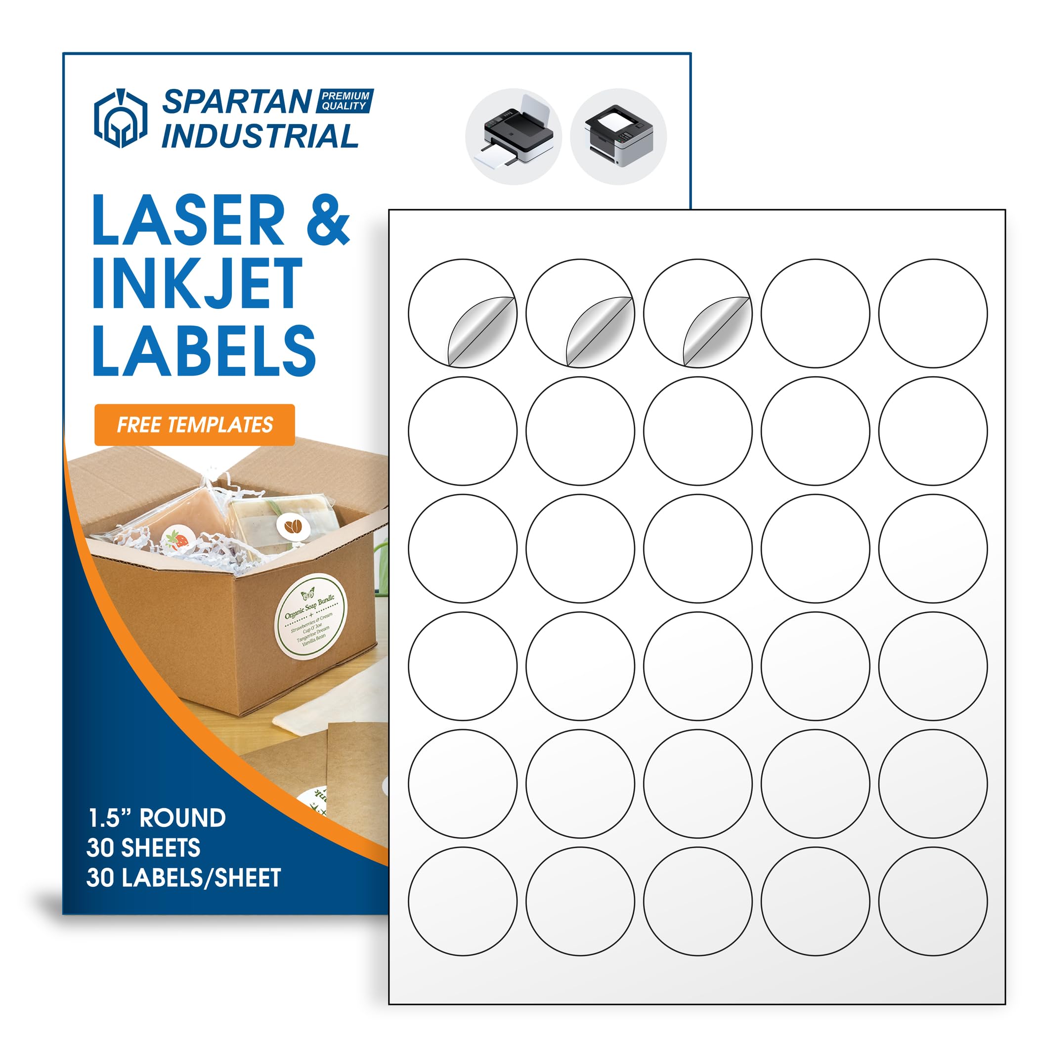 Mua Spartan Industrial Printable Laser and Inkjet Labels - 1.5" White ...