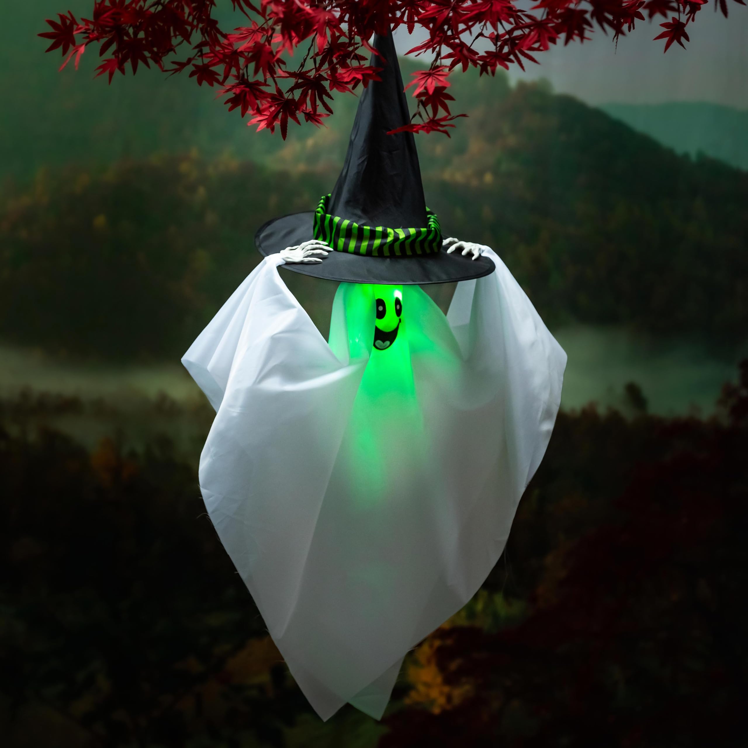 Evergreen Animated Witch Hat Ghost with Color-Changing LED Lights and ...