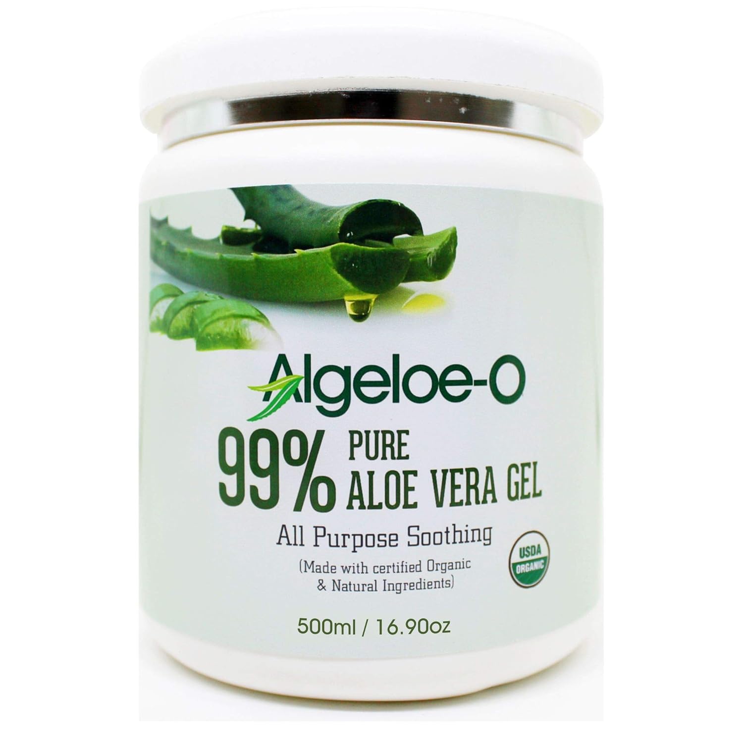 Amazon.com : Algeloe-O Organic Aloe Vera Gel 99% Pure Natural made with ...