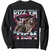 Amazon.com: Autism Funny Rizz Em With The Tism Meme Autistic Racoon T ...
