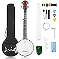Amazon.com: 5 String Banjo Mini - Mulucky 28 Inch Travel Banjo Sapele ...