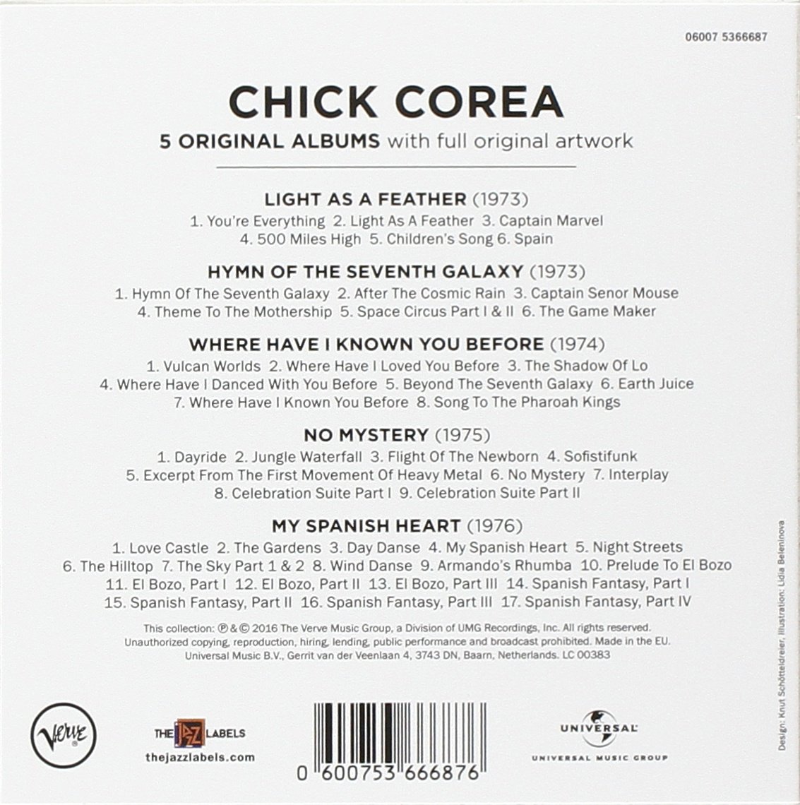 Chick Corea - 5 Original Albums BOX (Verve/Polydor) | Steve Hoffman ...