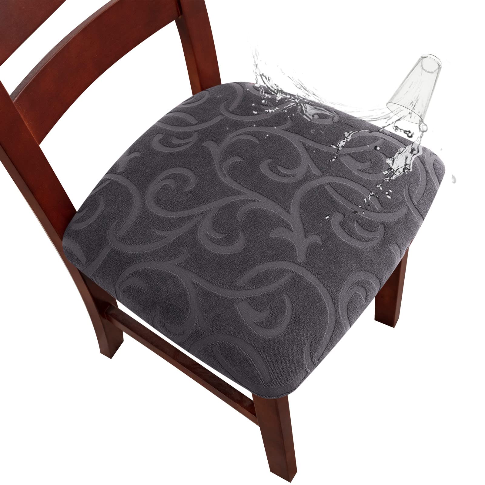 Genina Chair Seat Covers Waterproof Dining Room Chair Covers 4 Pack ...