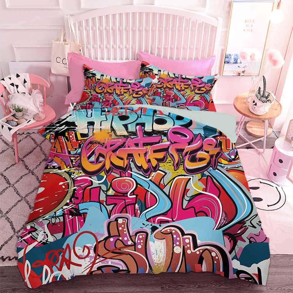 3pcs Bedding Set Hip Hop Street Culture Harlem New York City Wall ...