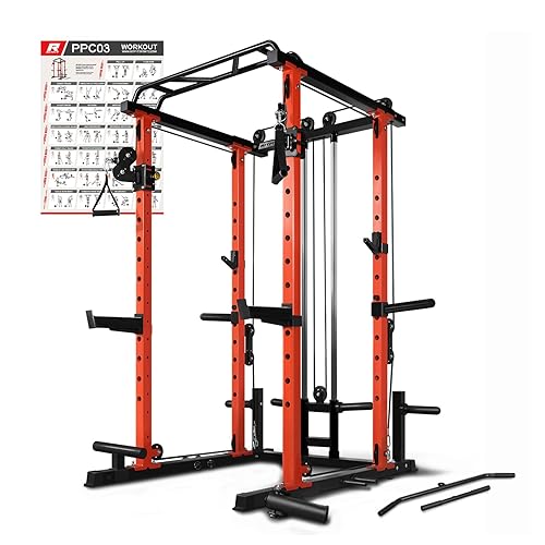 RitFit Multi-Function Power Cage with Adjustable Cable Crossover System ...