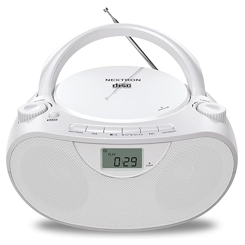 Nextron Portable CD Player Bluetooth Boombox with AM/FM Radio, USB, AUX ...