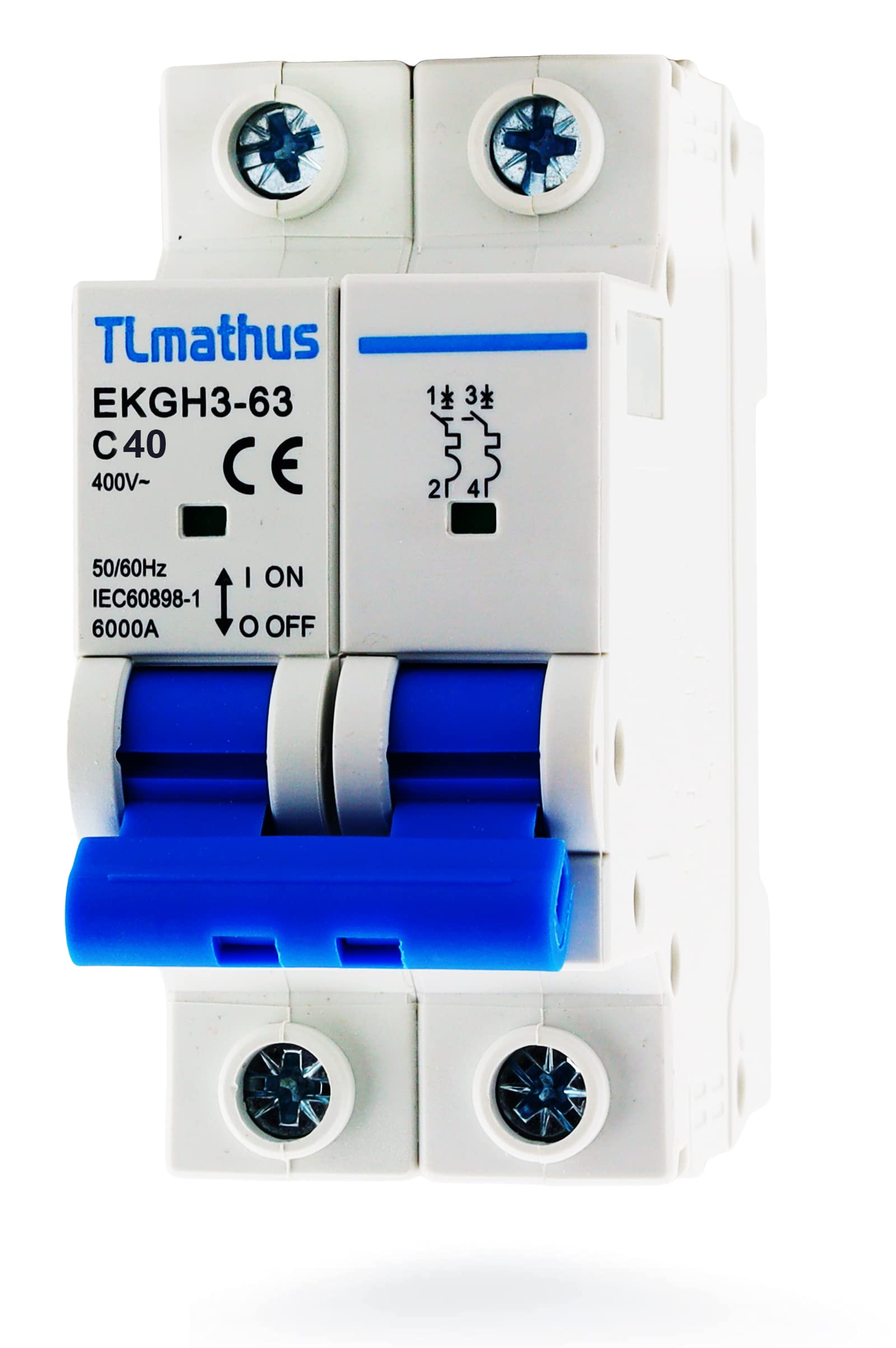 Mua 2 Pole DIN Rail Mount Circuit Breaker, 400 AC Miniature Circuit ...
