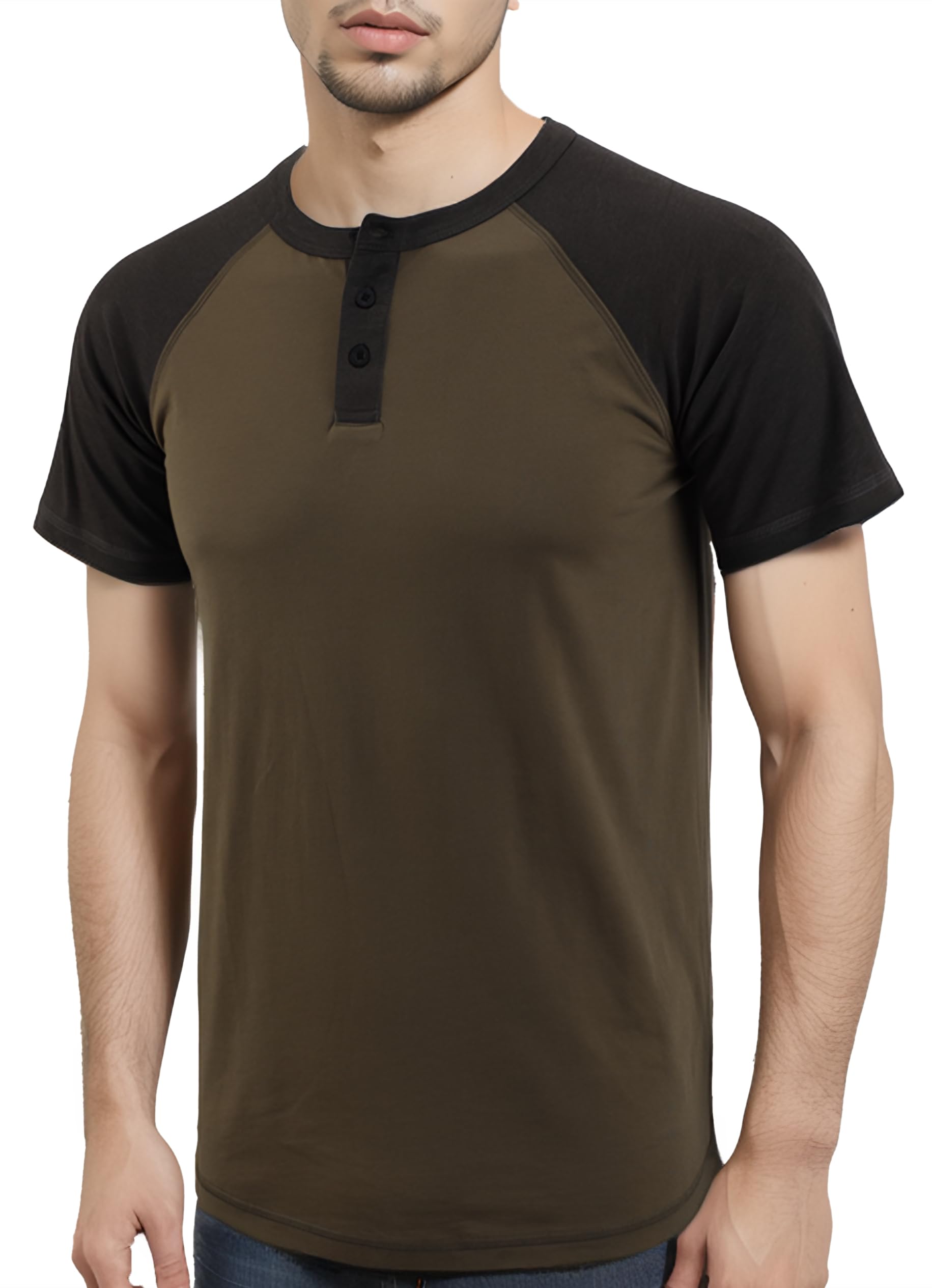 DESPLATO Mens Fashion Classic Slim Fit Short Raglan Sleeve Workout Gym ...