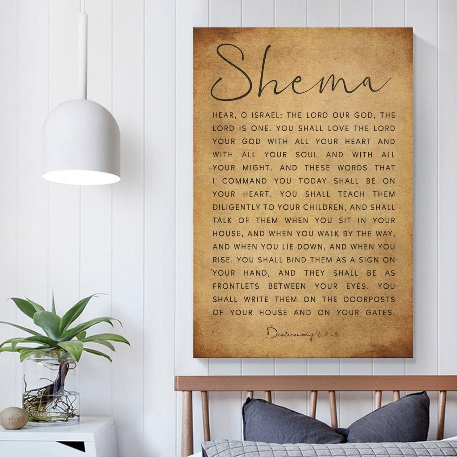 LGDSBHH Deuteronomy 6 4-9 Shema Bible Verse Wall Art Bible Posters ...