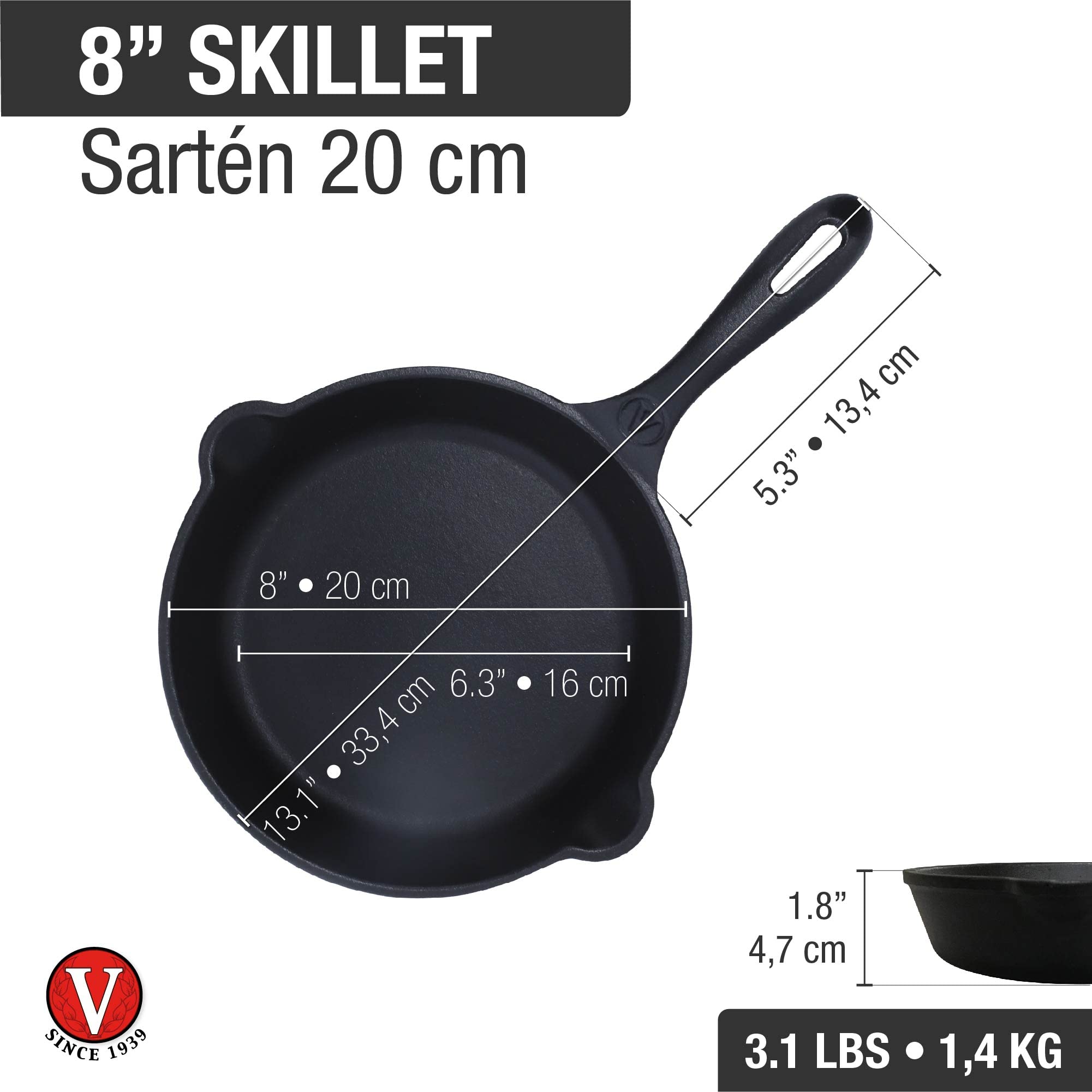 Mua Victoria - SKL-208 Victoria Cast Iron Skillet. Small Frying Pan ...