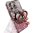 Amazon.com: Changjia Magnetic Glitter Kickstand Case for iPhone 15 Pro Max, [Compatible with ...
