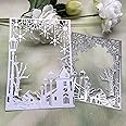 Amazon.com: Snowflake Castle Rectangular Frame Metal Die Cuts ...