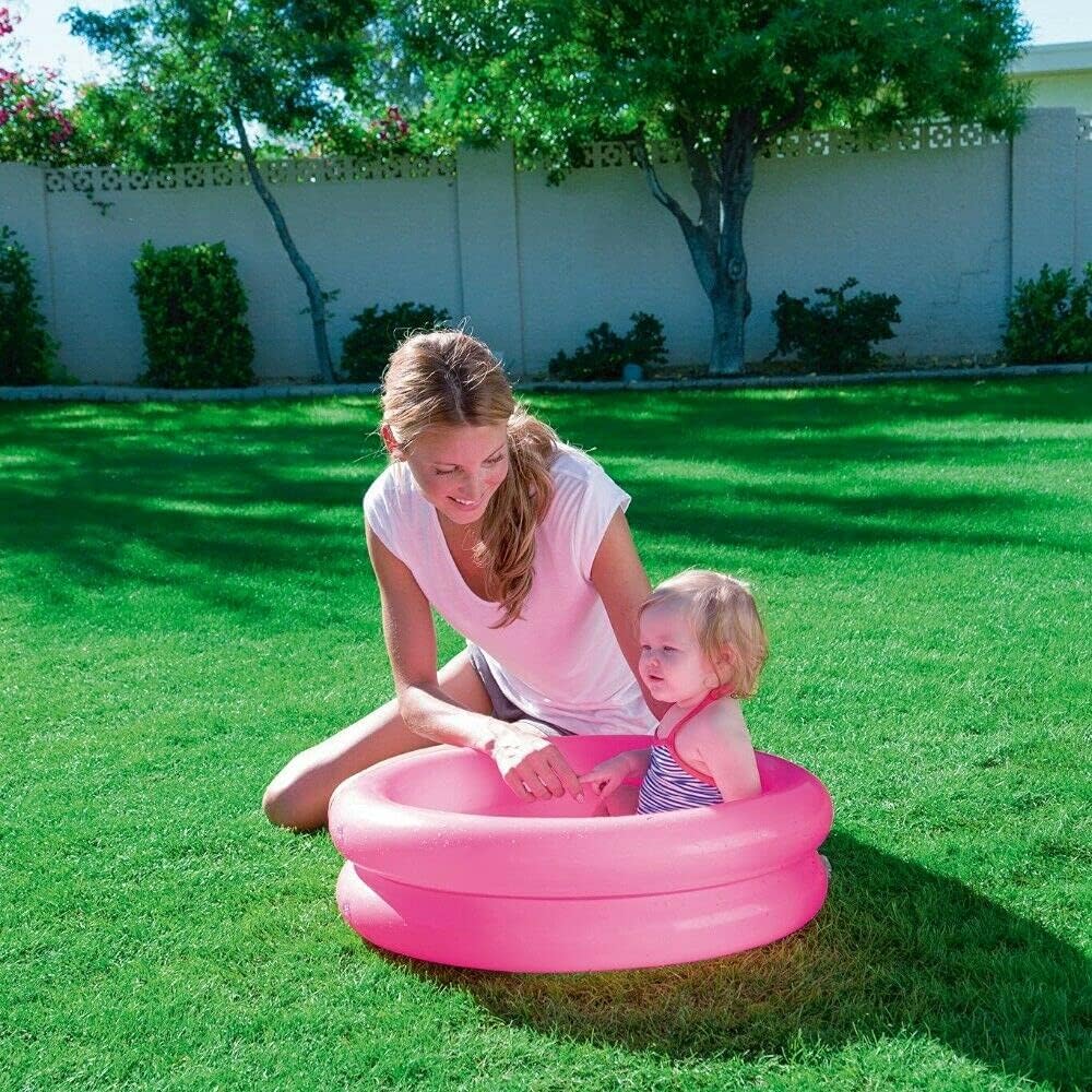 Mini Paddling Pool – 50cm Wide by10cm Deep Inflatable Two Rings Baby ...