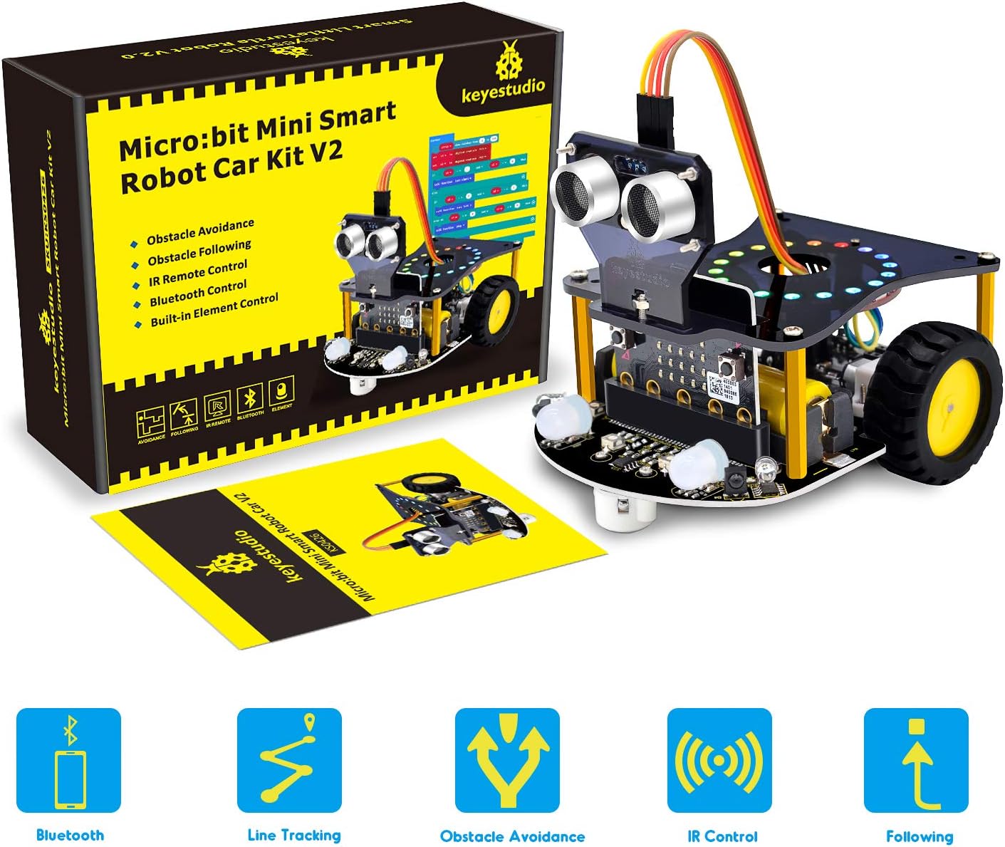 KEYESTUDIO Micro:bit Mini Smart Robot Car V2.0 (No Micro:bit Main Board): Amazon.fr: Informatique