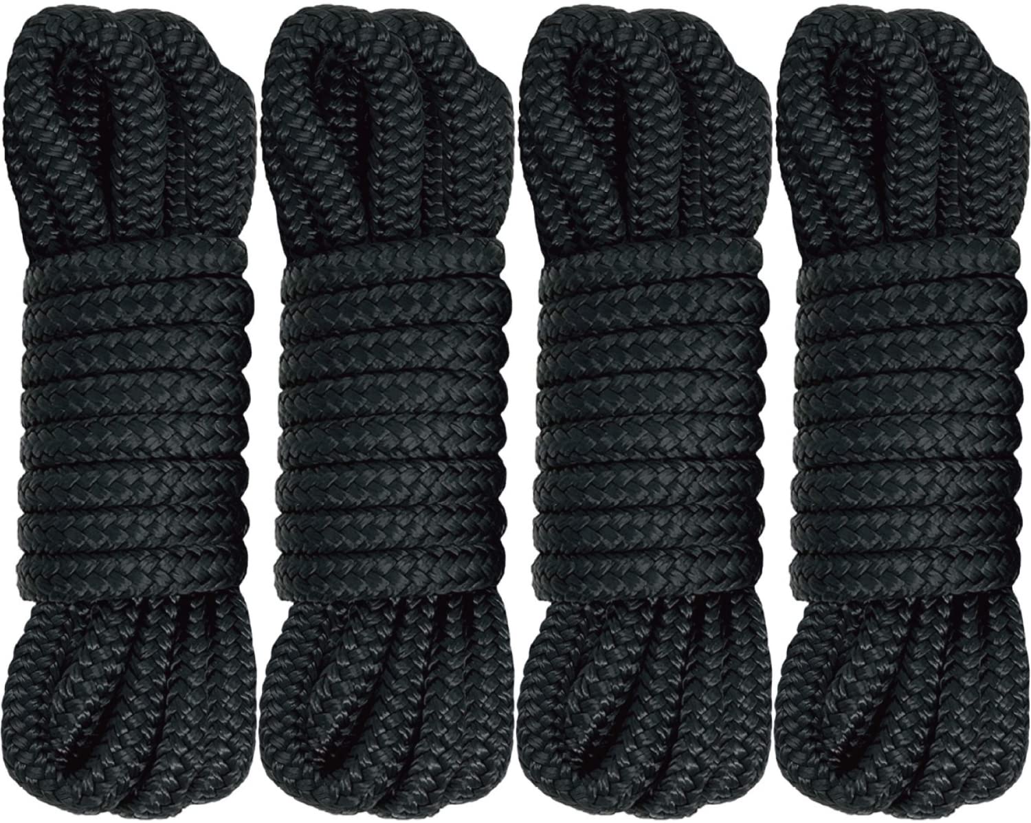 J-FM TWNTHSD Boat Dock Lines 1/2" x 15' Double Braided Nylon Dock Line ...