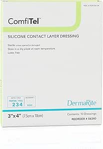 Amazon.com: DermaRite ComfiTel™ Silicone Contact Layer Dressing 3x4 ...