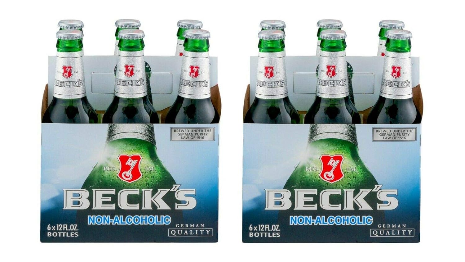Amazon.com : Malt Beverage Beck's German Non Alcoholic Beer 2 Packs of 12 Glass Bottles 12 fl.oz ...