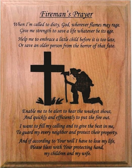 The Fireman's Prayer Poem Plaque - 8"x10": Amazon.co.uk: Kitchen & Home