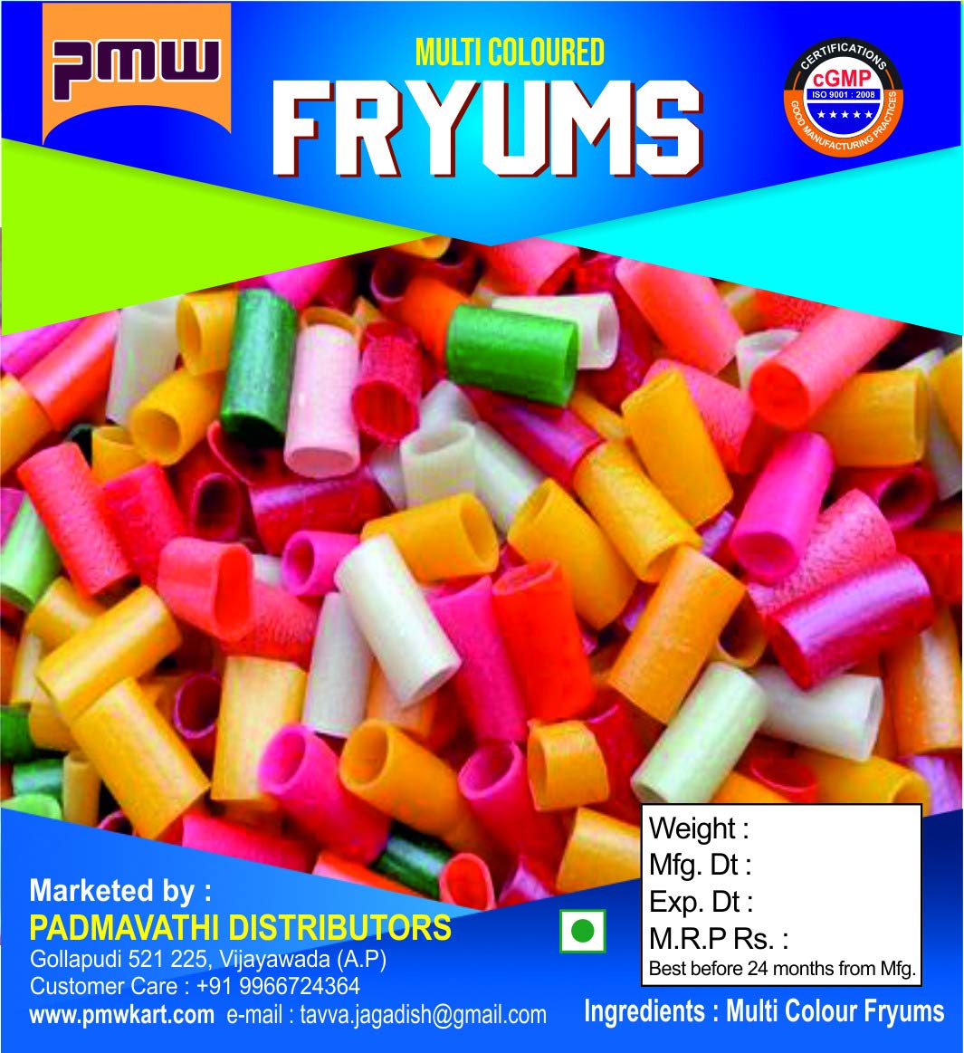 Pmw- Grade A Quality - Gold Finger Snacks - Multi Coloured Fryums - Raw ...