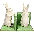 Amazon.com: HomArt Cast Iron Bunny Bookends, White, Set of 2 (1659-6 ...
