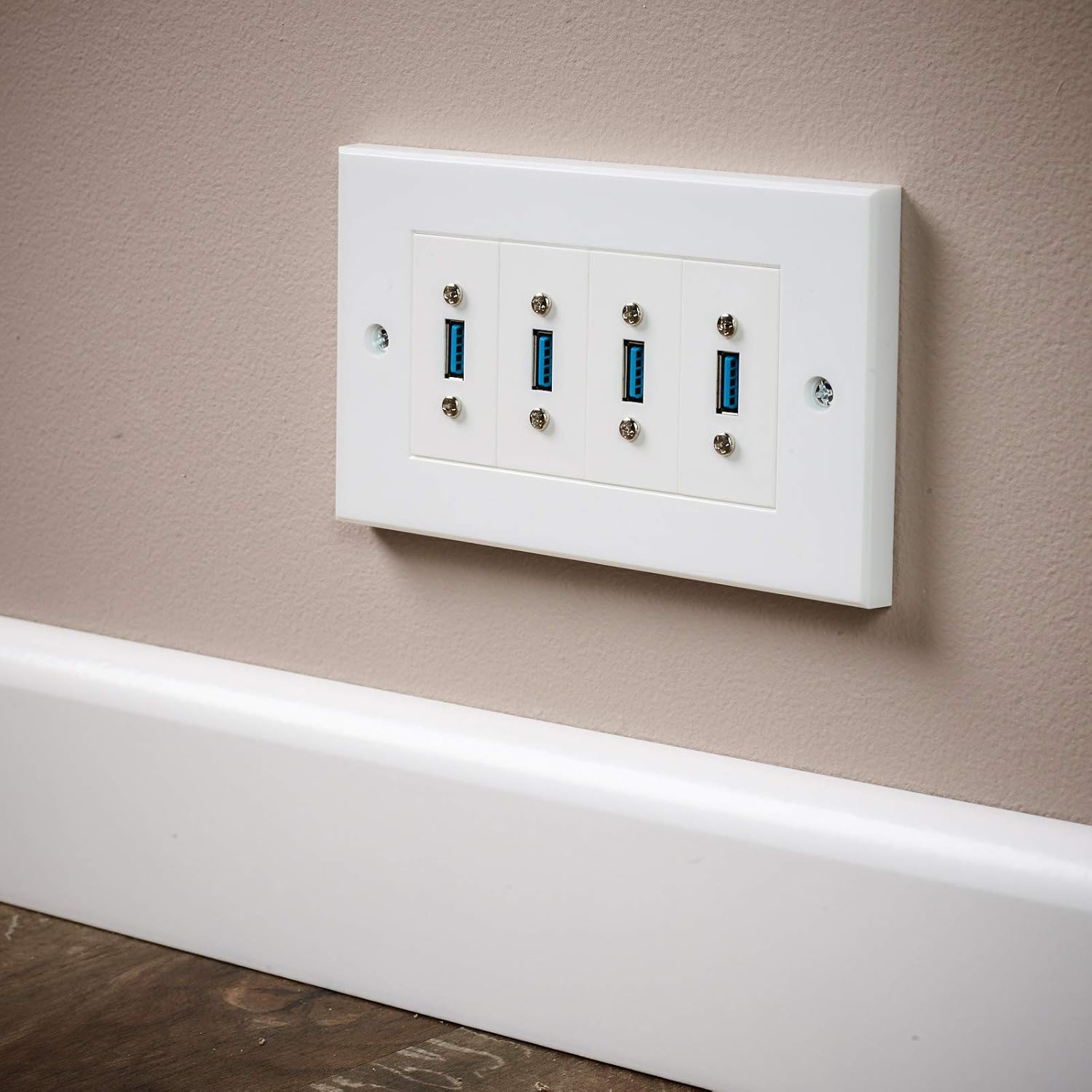 USB 3.0 Modular Faceplate/Wall Outlet (4 x USB 3.0 Port) – BigaMart