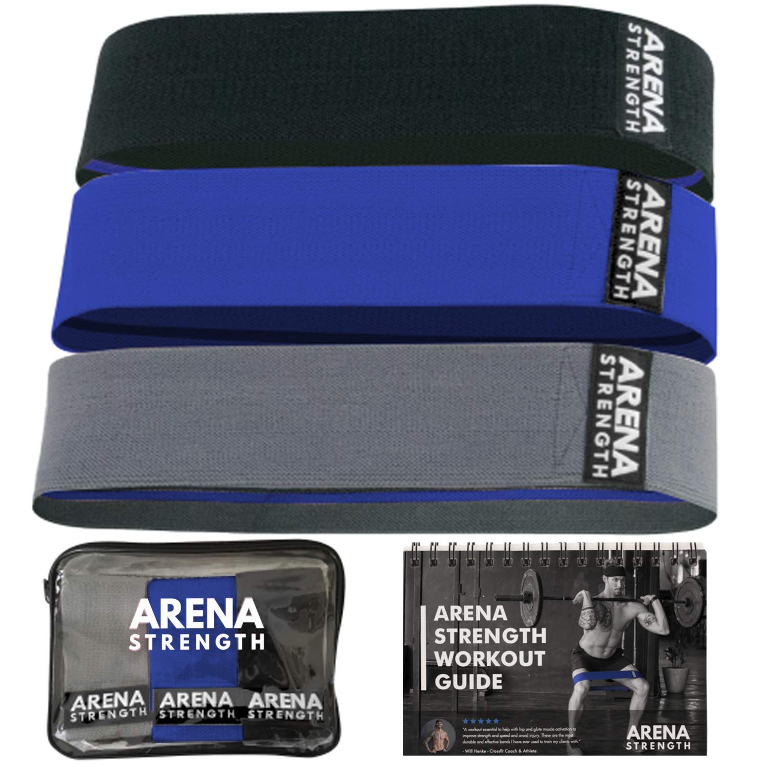 Arena Strength Fabric Glute Bands - Hip Bands for Legs and Butt (3 Pack ...