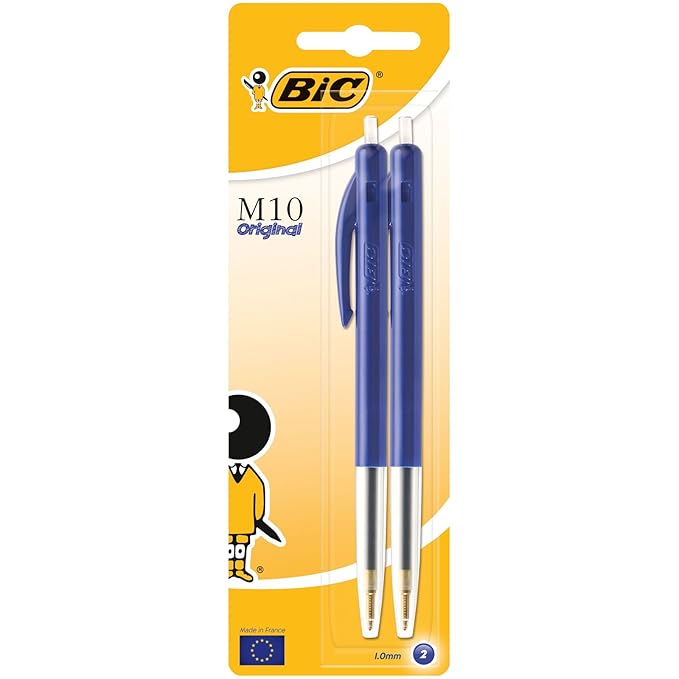 BIC M10 Clic - ballpoint pens (Clip-on retractable pen, Blue, Blue, Transparent, Plastic ...