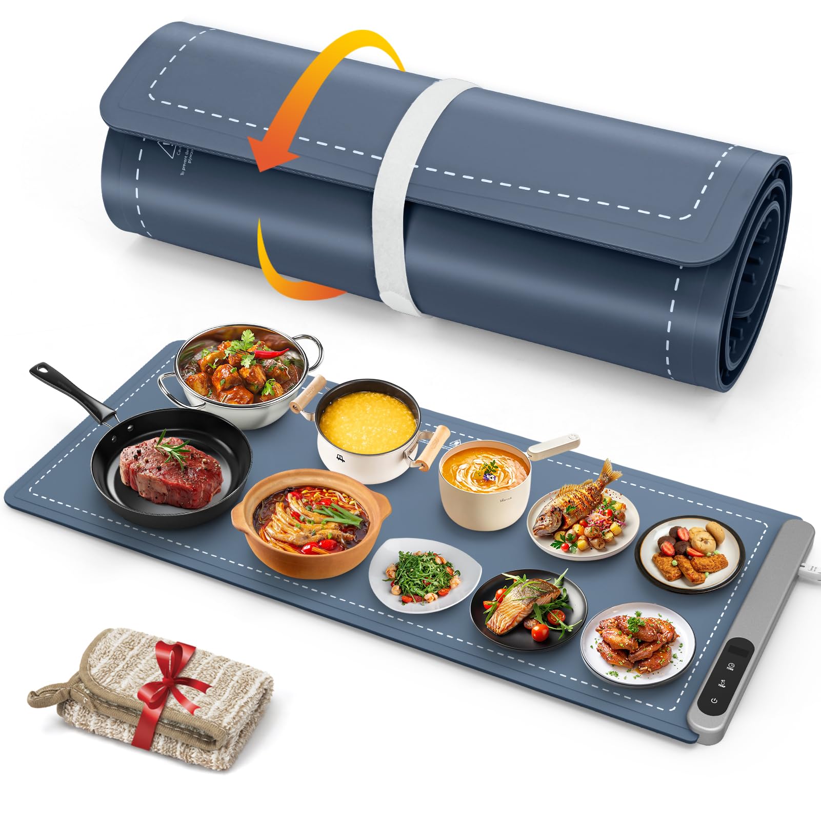 FYY Extra Large Food Warming Mat - Electric Warming Tray with 6 ...