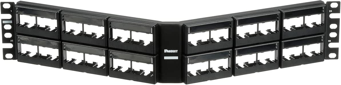 Amazon.com: Panduit CPPLA48WBLY Angled 48-Port Patch Panel, Black ...