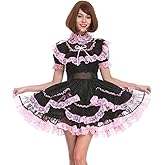 Amazon.com: GOceBaby Lockable Women Maid PVC Transparent Black Lace ...