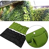 Green Vertical Living Home 16 Pockets Garden Hanging Wall Planter Green ...