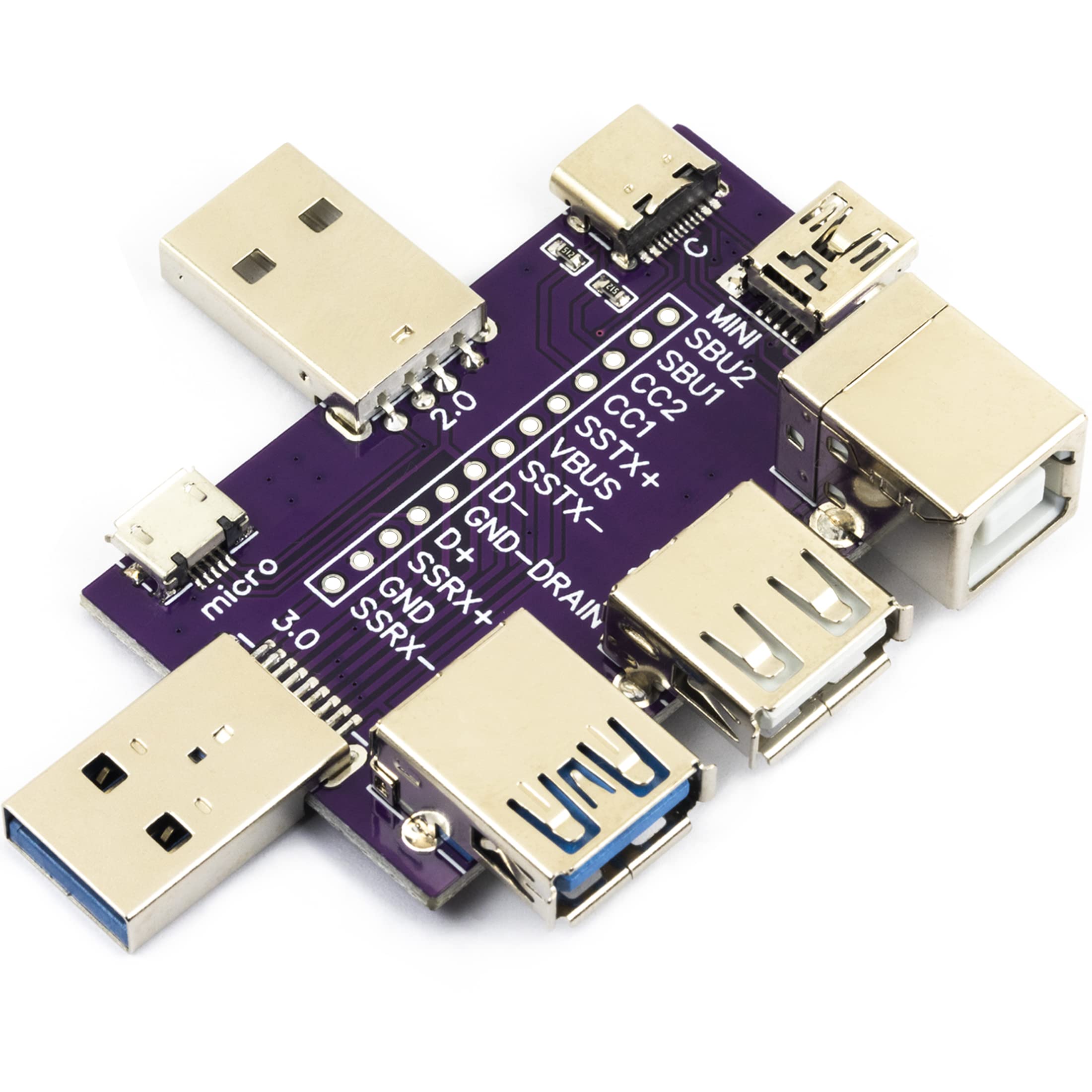 Mua USB Breakout Board 8 in 1 Type A 3.0 Male to Mini Type-C Micro Type ...