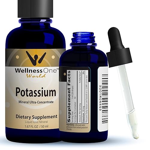 WellnessOne Ionic Potassium Supplement - Potassium Chloride Drops for ...