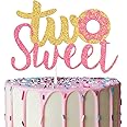 Amazon.com: Two Sweet Birthday Party Supplies, Donut Cake Topper ...