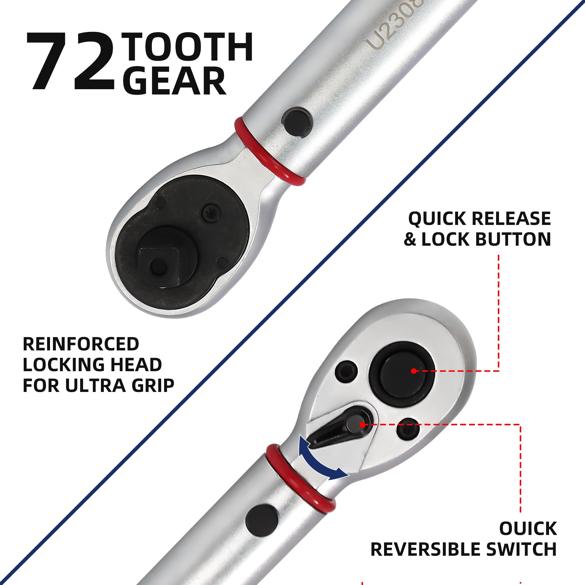 Mua UYECOVE 3/8-Inch Drive Click Torque Wrench, Dual-Direction Click ...
