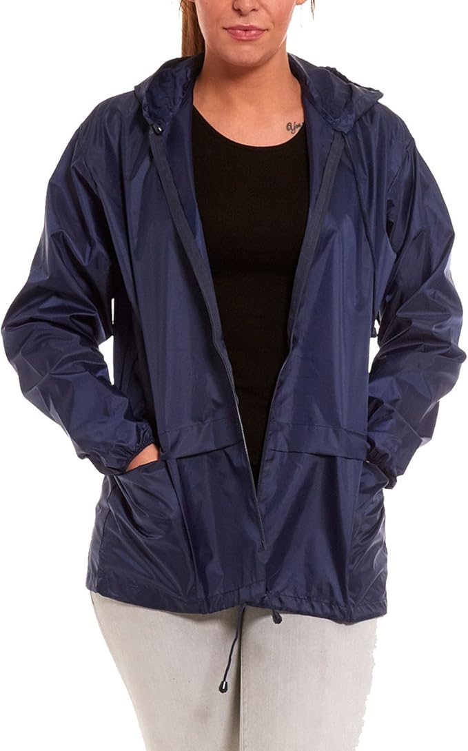 Dalsa Womens Ladies Raincoat Lightweight Easy Pack Kagool Cagoule ...