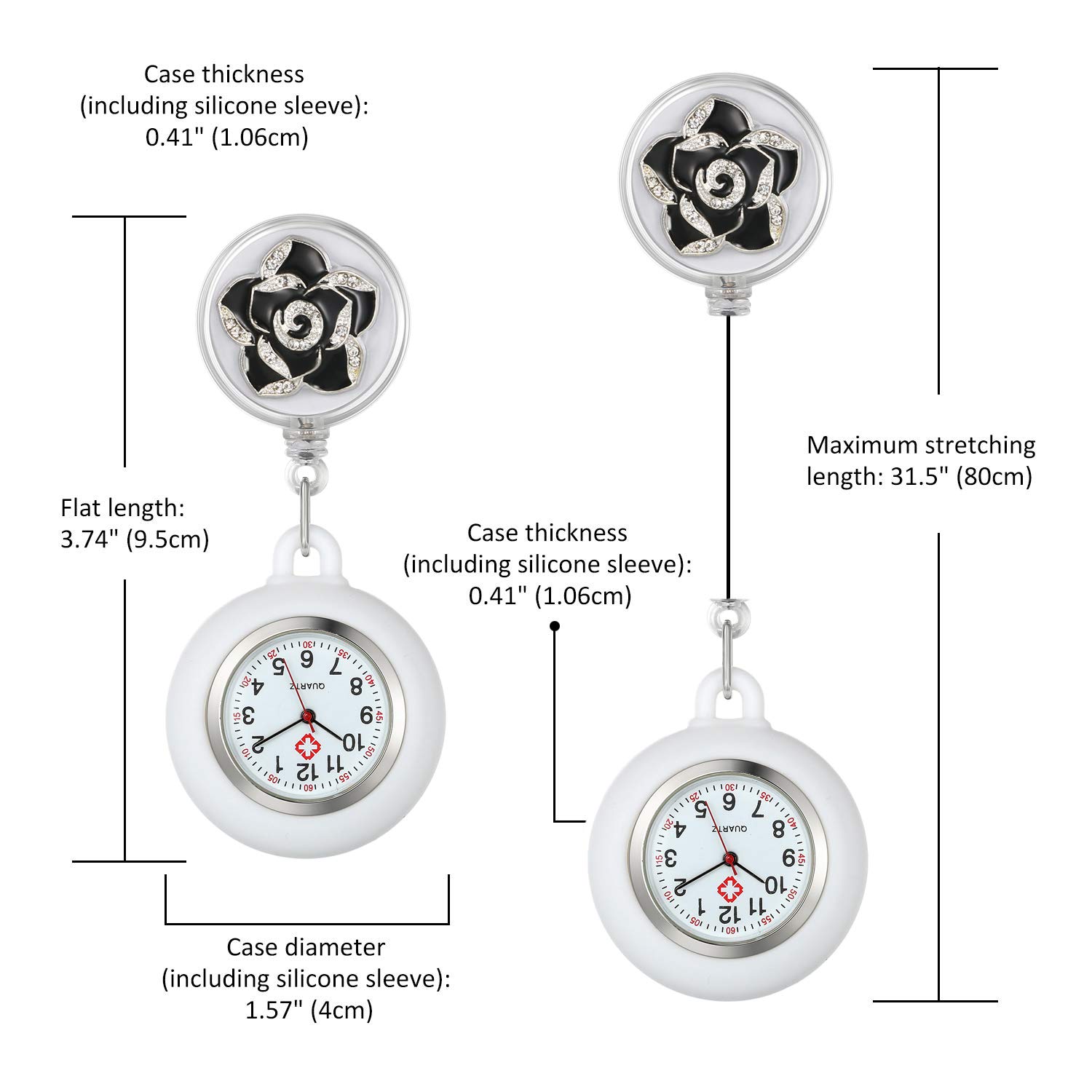 Mua Retractable Nurse Watch with Second Hand for Women Clip-on Lapel ...