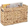 Amazon.com: BTSKY Woven Magazine Holder, Water Hyacinth Magazine Basket ...