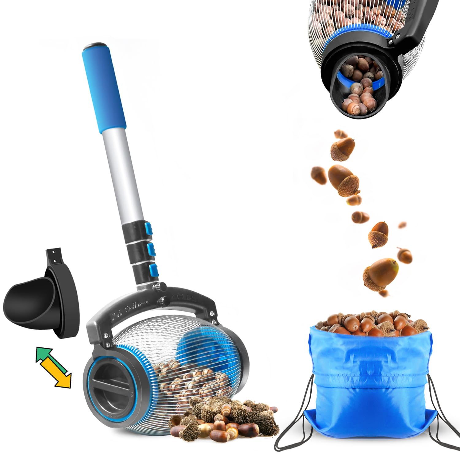 Zozen Acorn Picker Upper Roller, 2 Dumping Method | Acorn Dedicated ...