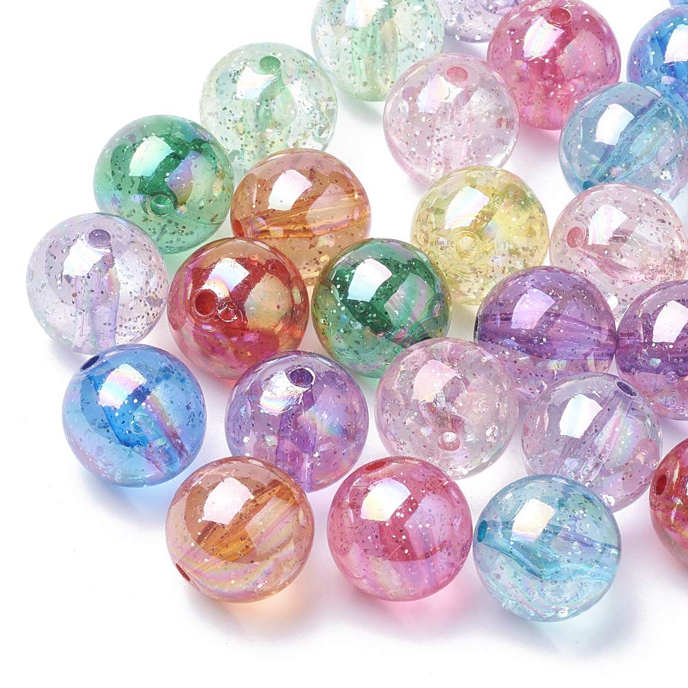 KitBeads 112pcs 20mm Crystal AB Acrylic Round Chunky Bubblegum Ball ...