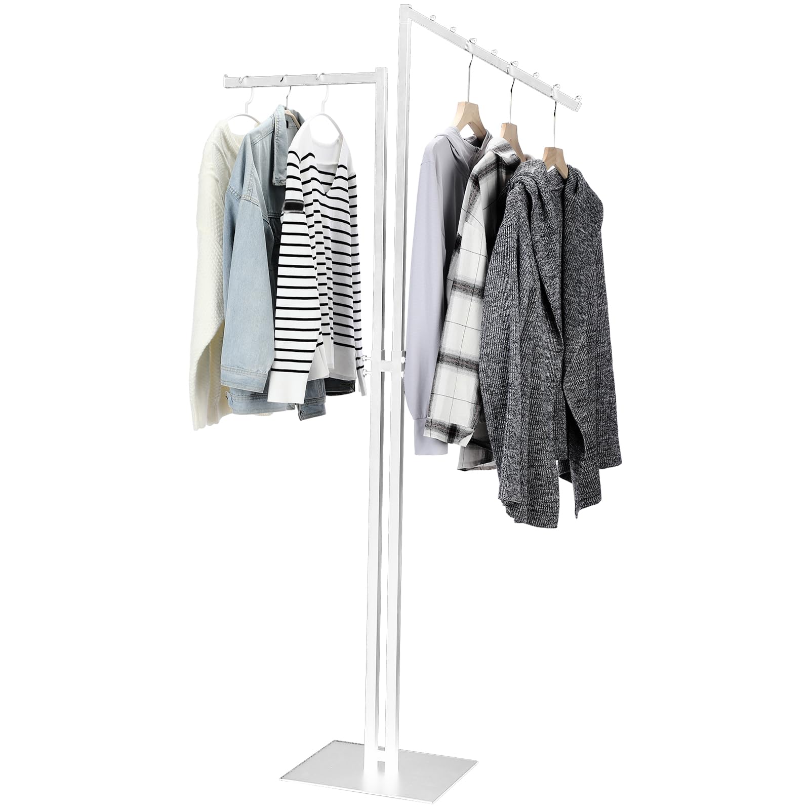 Ripeng 2 Way Clothing Rack with Straight and Slant Arms Heavy Duty ...