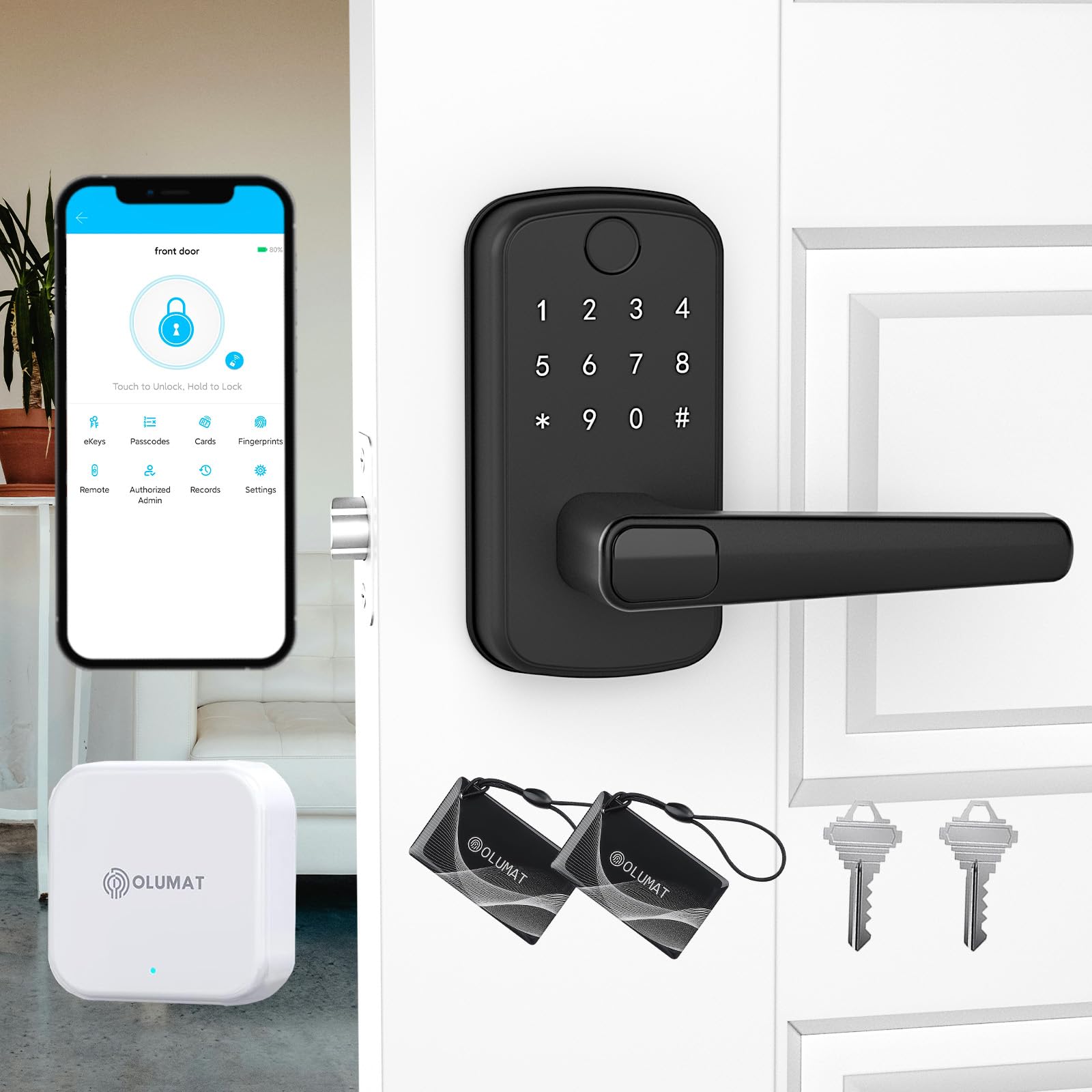 Smart Door Lock with Gateway: Keyless Entry Door Lock with Keypad ...