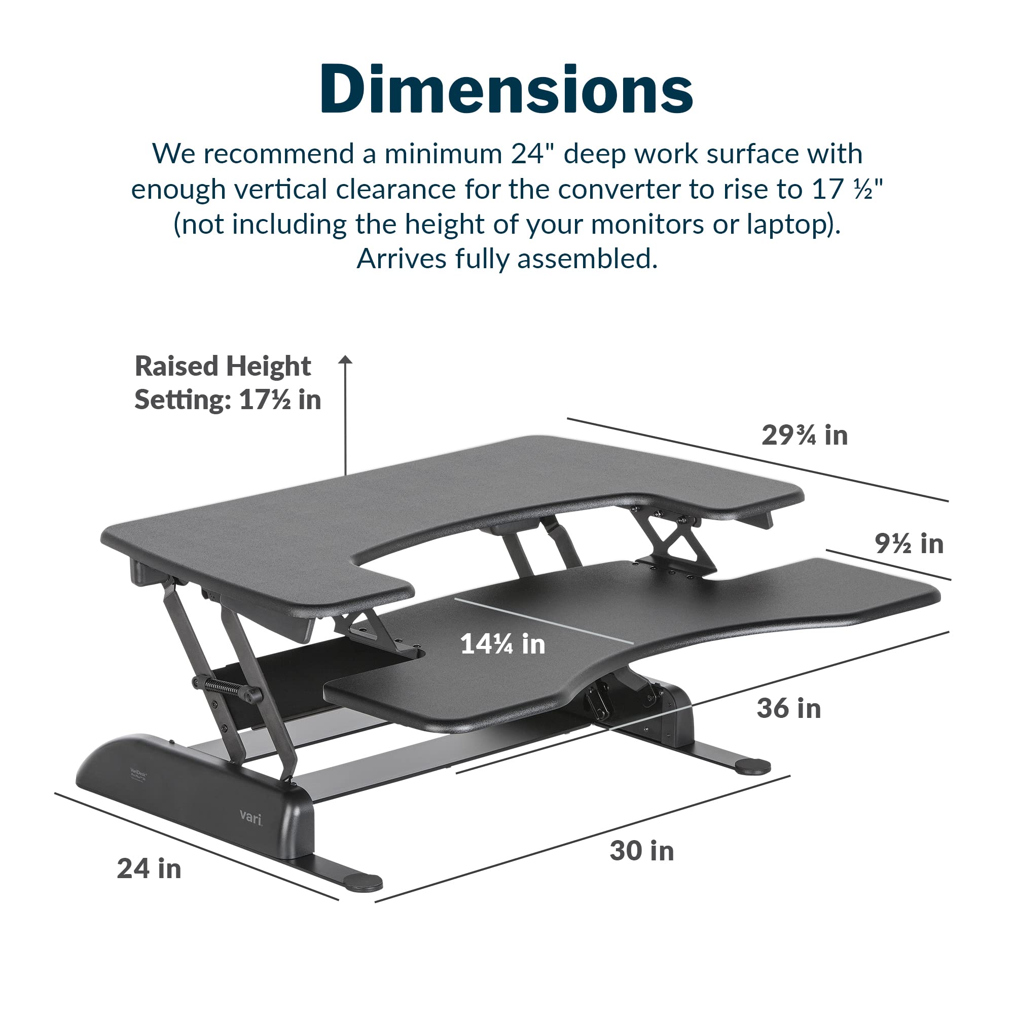 Mua Vari - VariDesk Pro Plus 36 - Dual Monitor Standing Desk Converter ...