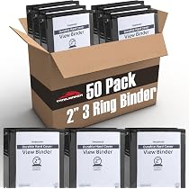 2 Inch 3-ring Binders 6-Pack PVC-Free Vinyl View Binders - 2-Inch Round ...
