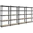 Amazon.com: Topeakmart 4PCS Metal Shelving Unit 5 Tier Storage Shelves ...