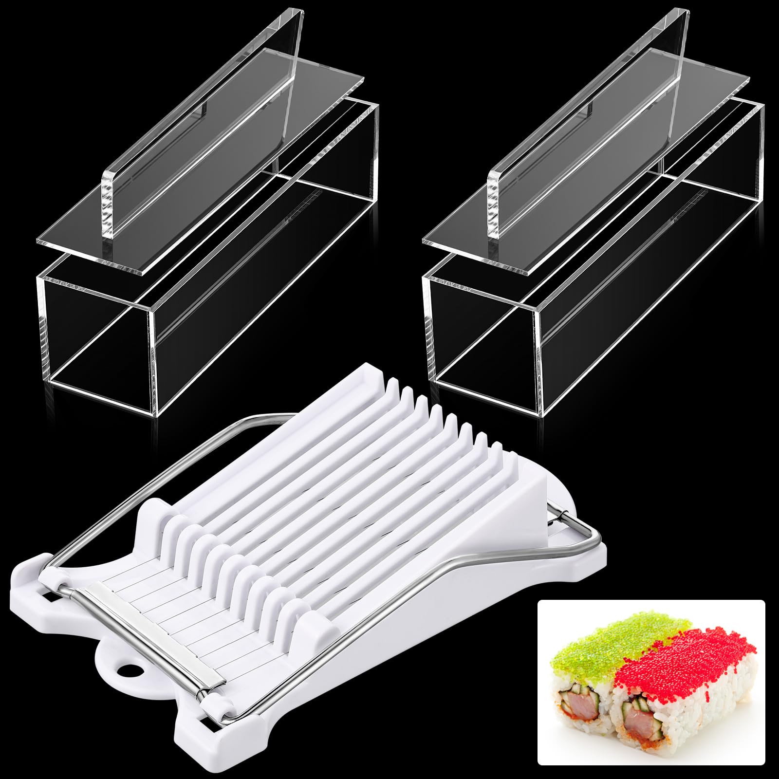 Jinei Musubi Maker Kit, 2 Acrylic Musubi Mold and 1 Luncheon Meat ...