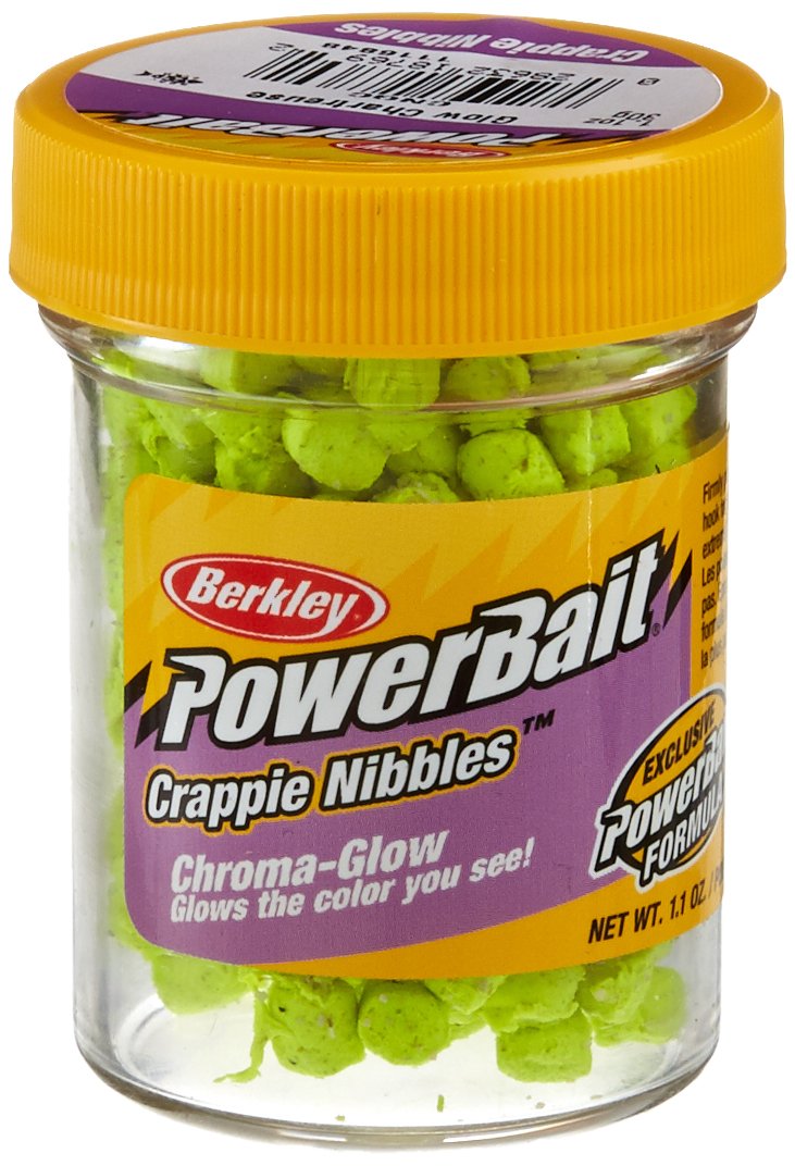 Berkley CNGC PowerBait Original Chrome Glow Crappie Nibbles, Chartreuse ...