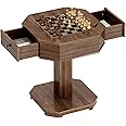 Amazon.com: SogesPower Chess Checker Game Table with 2-Drawers Storage ...