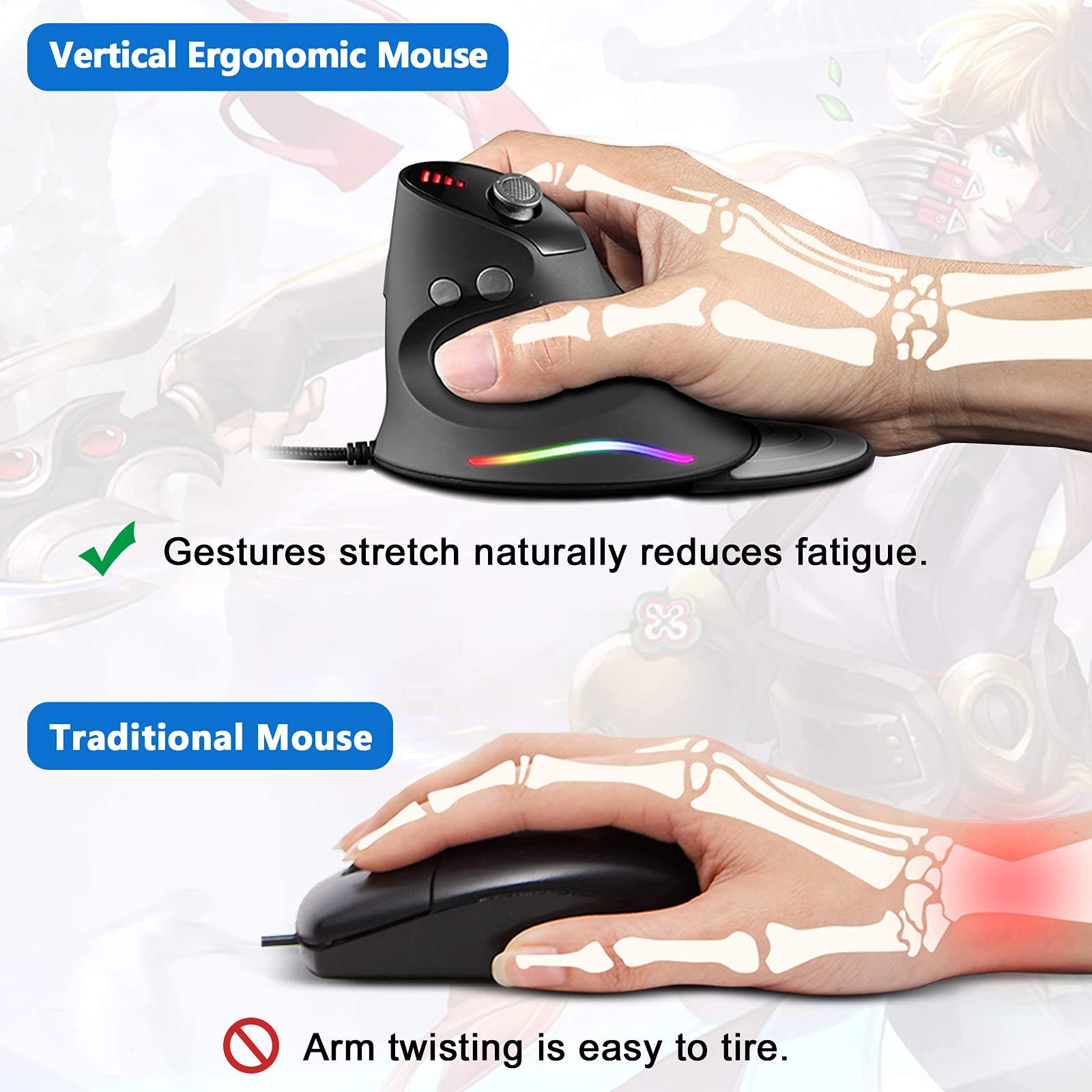 Mua TRELC Gaming Mouse with 5 D Rocker, Ergonomic Mouse with 10000 DPI ...