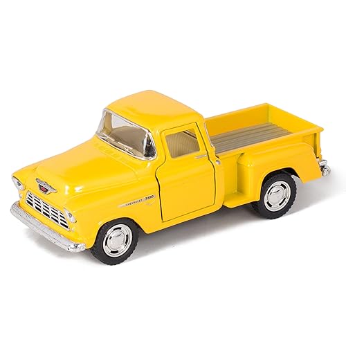 Yellow 1955 Chevy Stepside Pick-Up Die Cast Collectible Toy Truck by ...